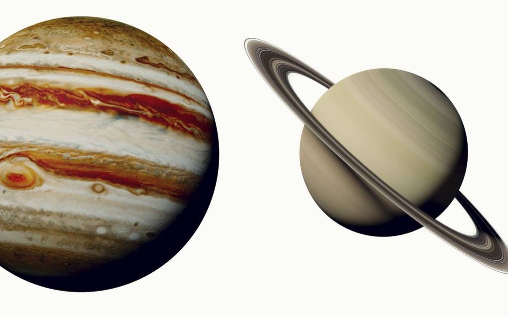Jupiter en Saturnus aan de ochtendhemel