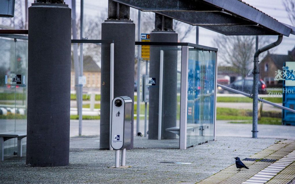 Stadsbus ramt bushalte in Den Bosch, glazen dak komt naar beneden