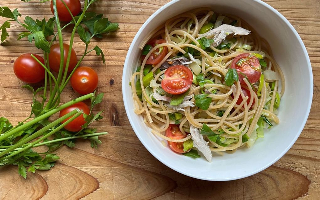 Spaghetti met makreel