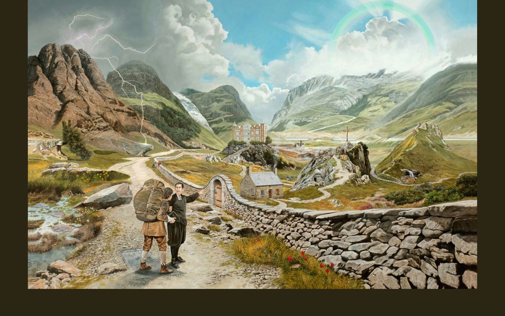 Adri Burghout ontwerpt schilderij over ”De Christenreis” van Bunyan