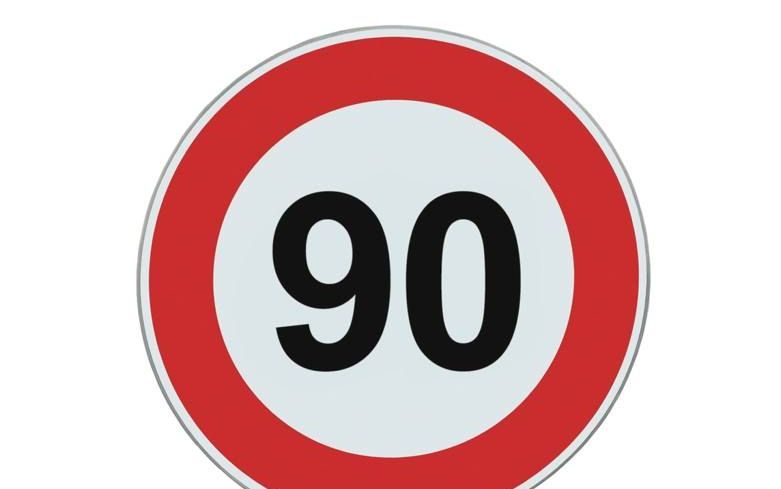 Kalm is het wel, 90 km per uur