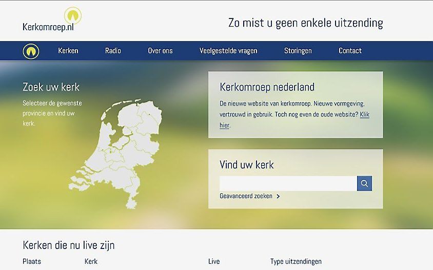 Kerkomroep lanceert nieuwe site